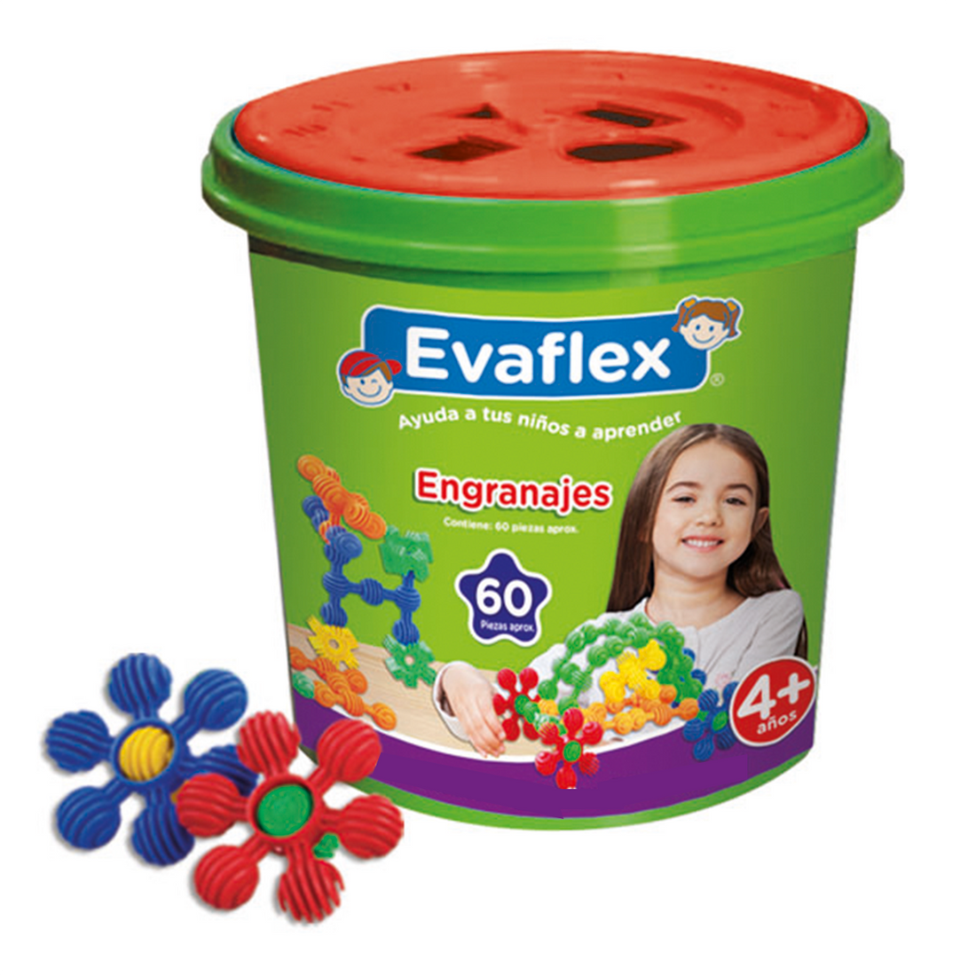 Juego Didactico Evaflex Plastico Engranajes C/60 Piezas – El Pensar